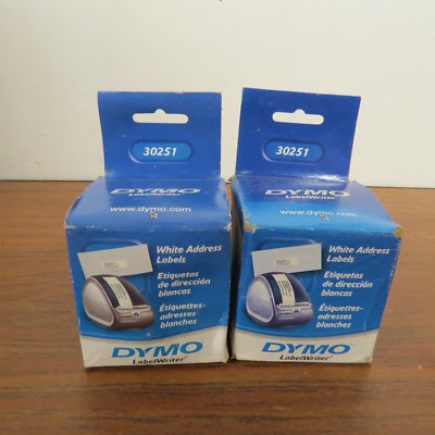 + lot of 2 Dymo 30251 White Address Label 11/8 X 3 1/2 2 Rolls 130 ...