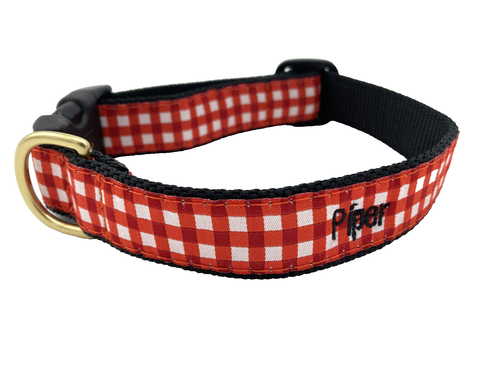 Mark and Graham PIPER mono Upcountry Patterned Ribbon Collar Large Red ...