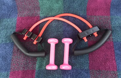 Hand Weights Dumbbells Set Of 1 Pound Pink Neoprene - Plus Arm Stretch ...