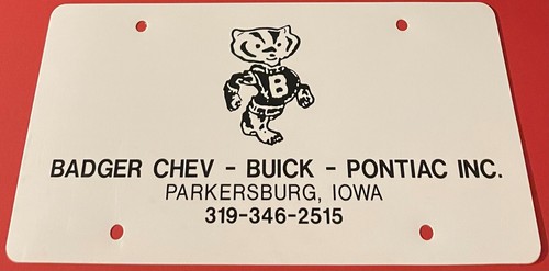 Badger Chevrolet Dealership Booster License Plate Price Parkersburg ...