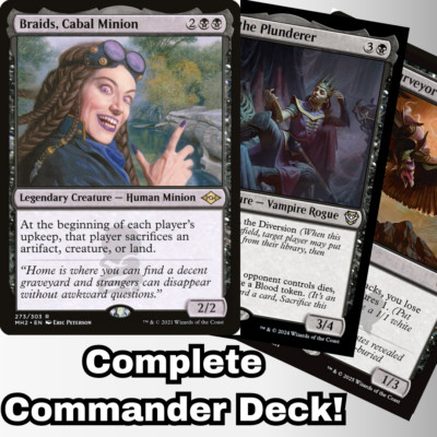 Braids, Cabal Minion Commander Deck EDH 100 Magic Cards Custom Deck MTG ...