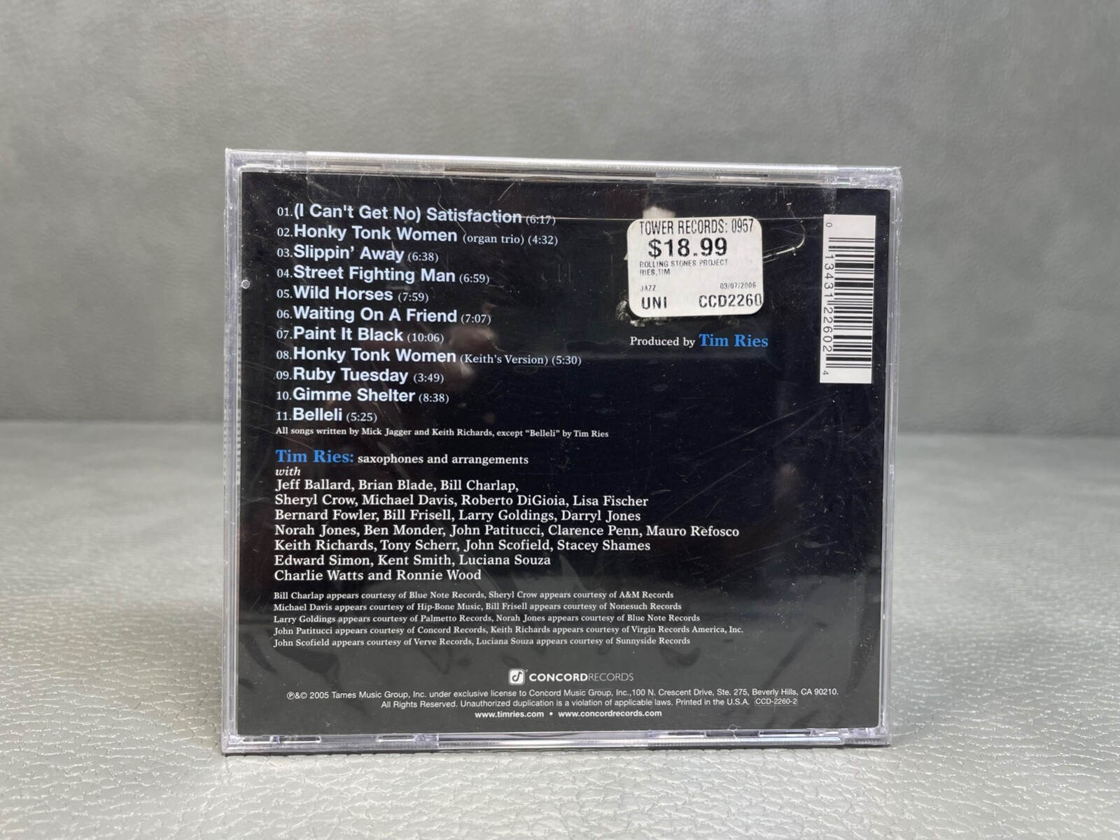 The Rolling Stones Project by Tim Ries (CD, Aug-2005, Concord) for sale ...