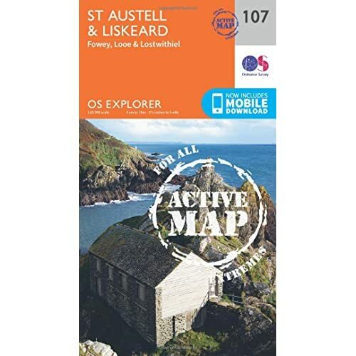 OS Explorer Map Active (107) St.Austell,Liskeard, Fowey - Map NEW ...