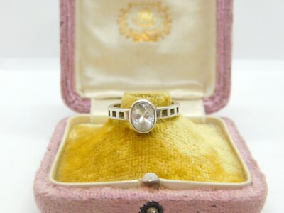 Sterling Silver Punched Ring With Diamond Paste Vintage c1970 Size O ...