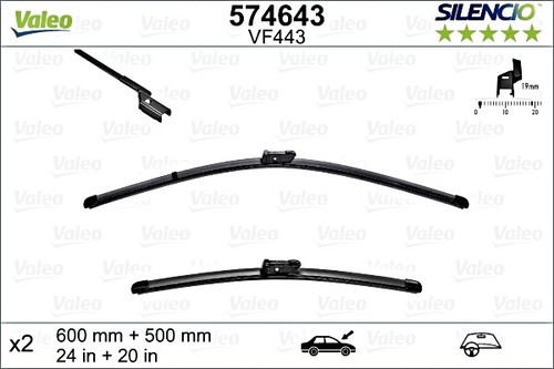 Windshield Wiper Blade Set-Silencio Xtrm-Set Valeo 574643 for sale ...
