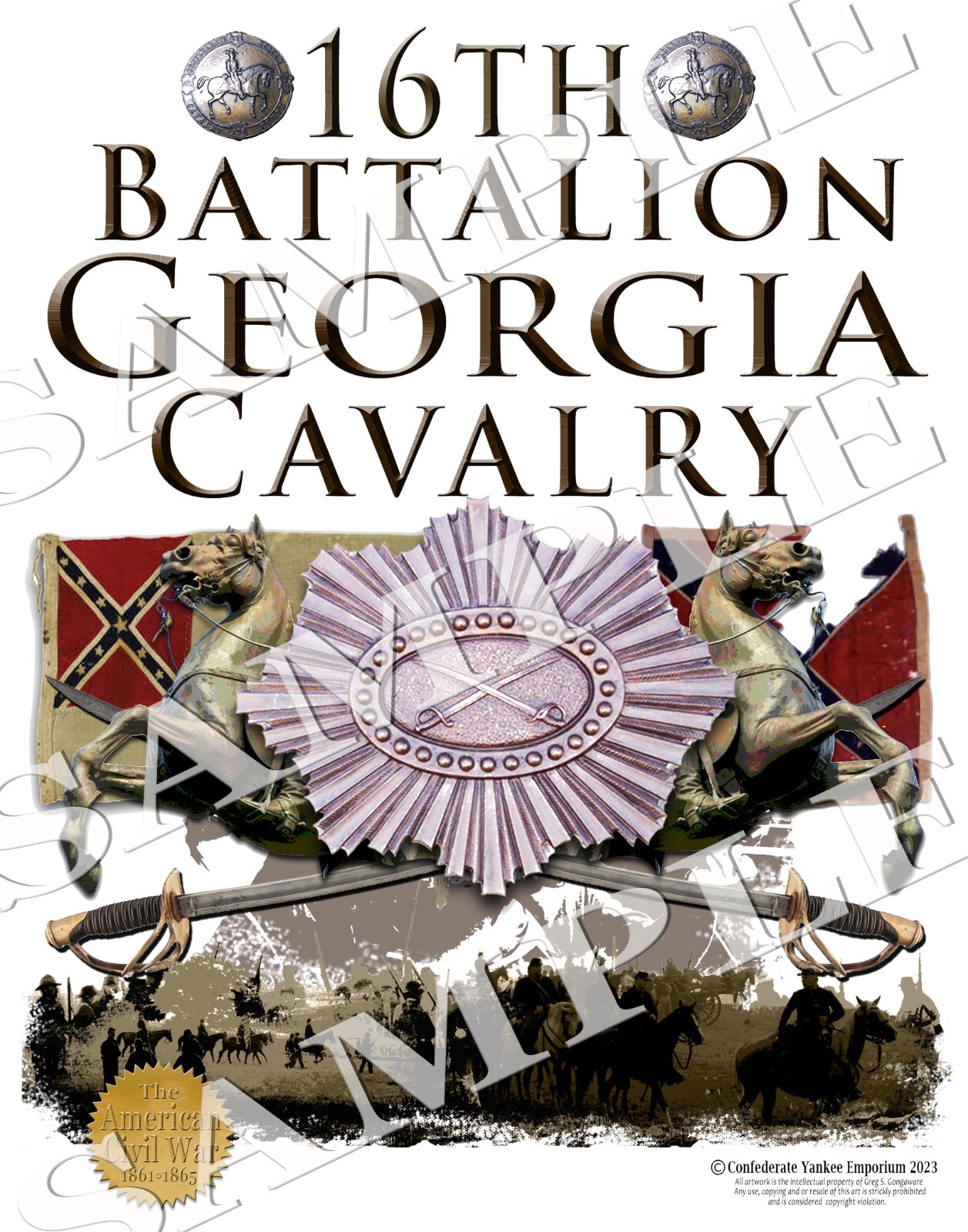 16th Georgia Cavalry C.S.A. Army American Civil War themed art print | eBay