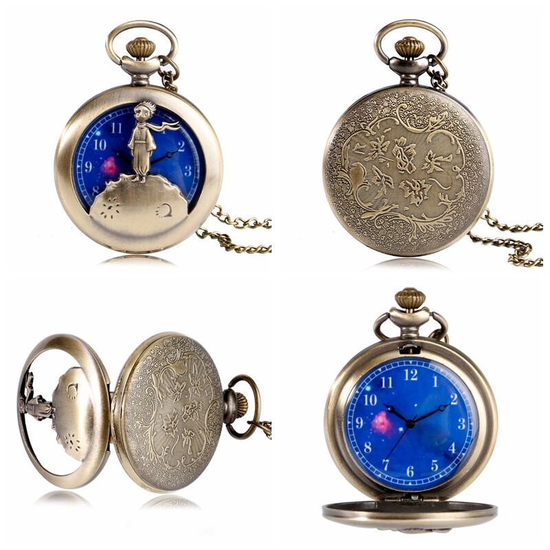 Steampunk Quartz Pocket Watch for Men Vintage Style Bronze Chain ...
