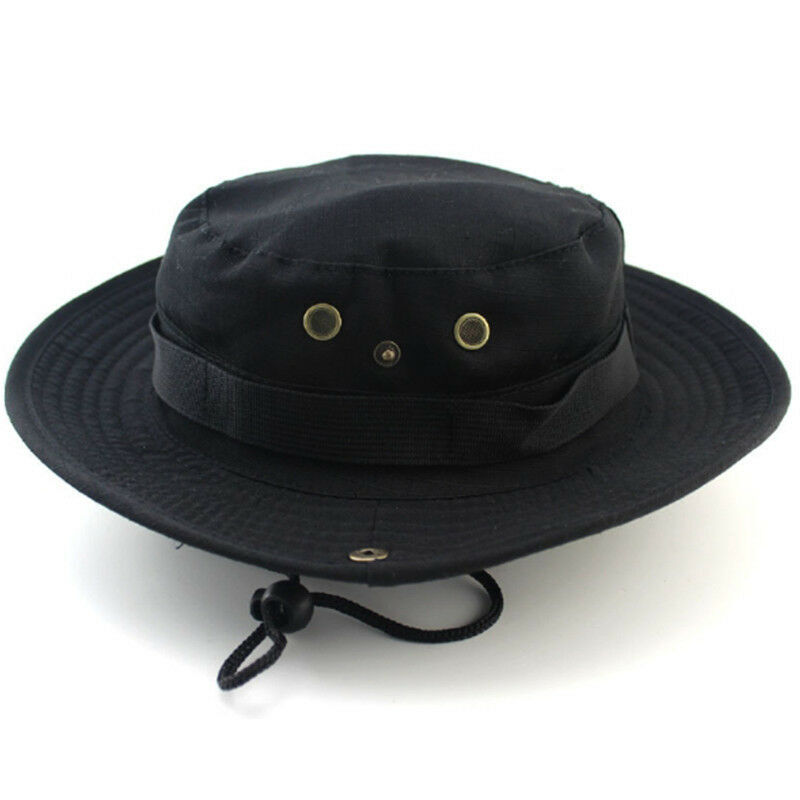 Mens Outdoor Sun Hat Bucket Safari Bush Boonie Hiking Fishing Cap Wide ...