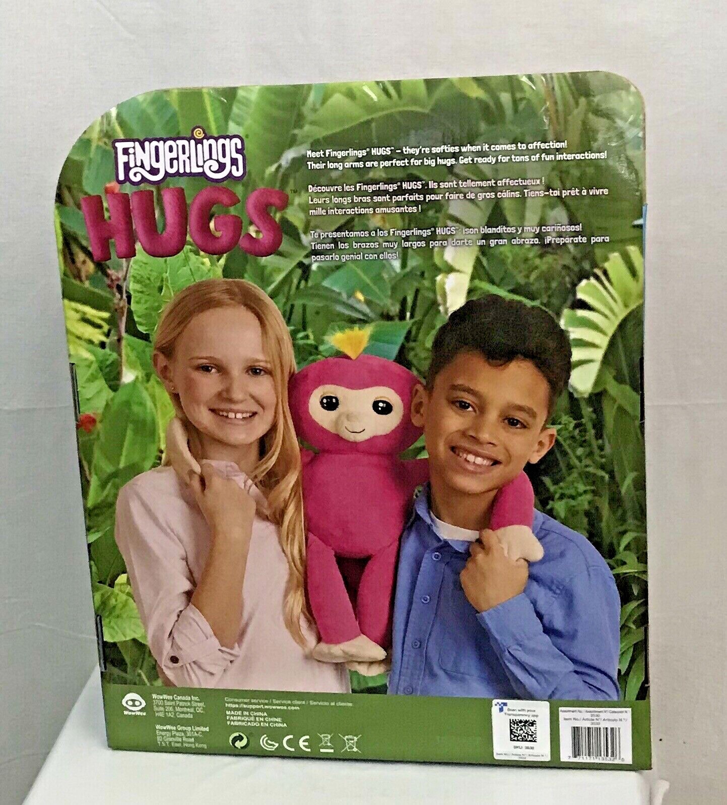 Fingerlings HUGS Bella Pink Plush Baby Monkey Pet Animal Interactive ...