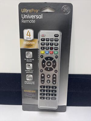 GE Universal Remote Control - GE 4-Device - Brushed Nickel (33709)- NEW ...