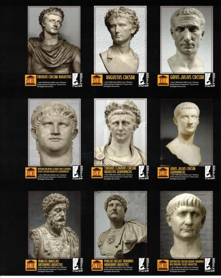 History Of The Roman Emperors. Elisabetta Stoinich Art Uncut 9- Card ...