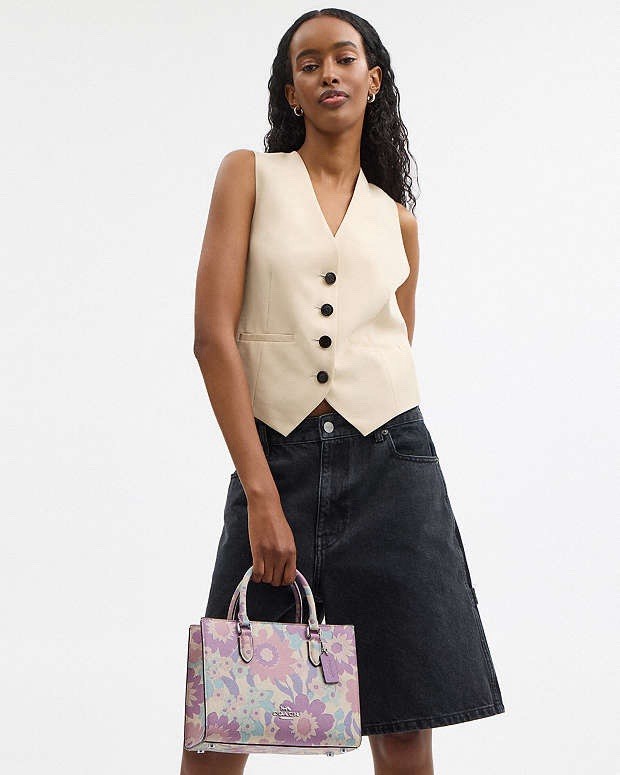 Coach CBM08 Maggie Small Tote Bag With Floral Print | eBay