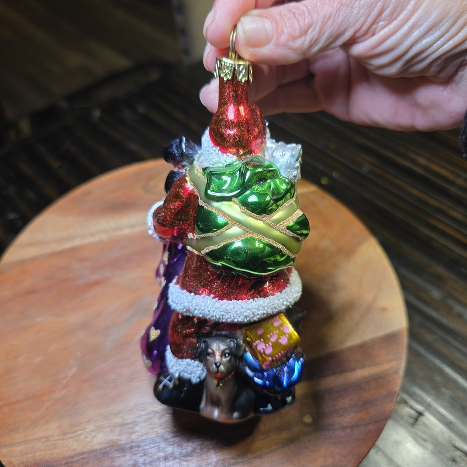 Christopher Radko Christmas Santa With Dogs Ornament | eBay