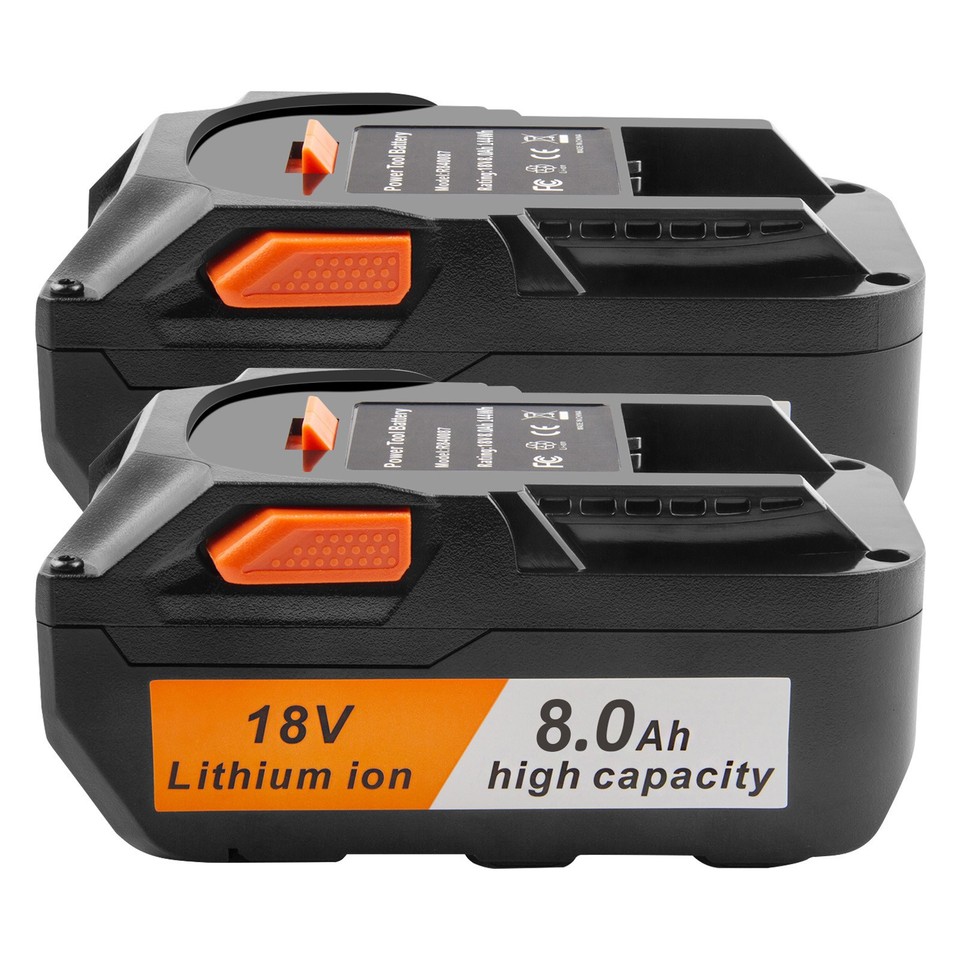 2X 8000mAh For Ridgid Lithium Battery R840087 R840085 Rigid 18 Volt ...
