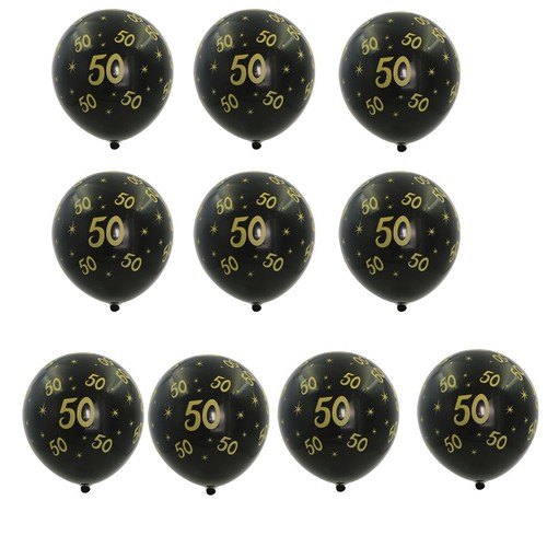 10pcs 12-Inch Latex Balloons 50 Years Birthday Party Decoration 50th ...