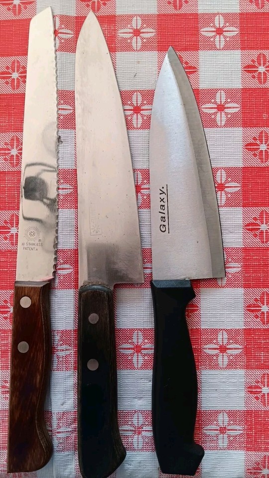 Used knives set Lot of Japanese Chef's Kitchen Knives Bread Serrated | eBay