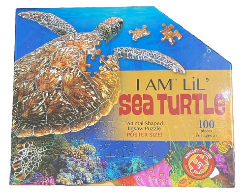 Madd Capp LiL' SEA TURTLE 100 Piece Jigsaw Puzzle Animal Shaped Ages 5 ...