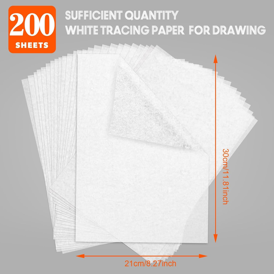 Tracing Paper for Drawing Trace Paper -PSLER 200 Sheets White ...