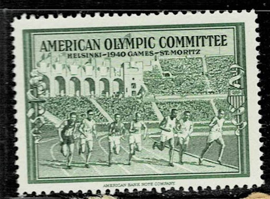 US - Stamps 1940 Lot of 4 American Olympic Committee Labels MLH US.9084 ...