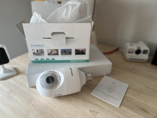 Alkivision 2K Light Bulb Security Camera Wireless Outdoor Motion Two ...