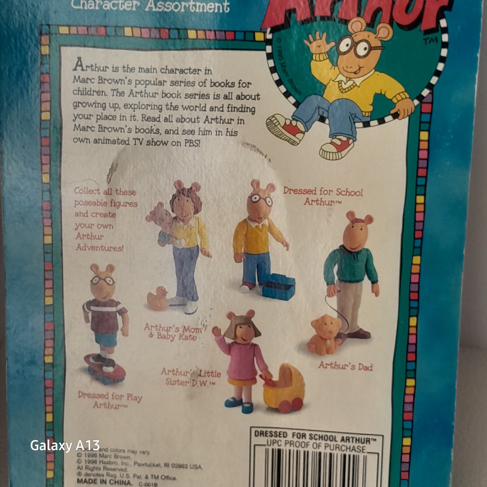 PLAYSKOOL HASBRO Arthur 1996 Dressed For School Action Figure NOS Blue ...