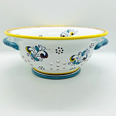 Sberna Deruta Italy Ceramic Colander Strainer 8 1/8" x 3 1/2" | eBay
