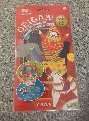 New Origami CIrcus Paper Folding Kit Age 6+, W/12 Patterned Origami ...
