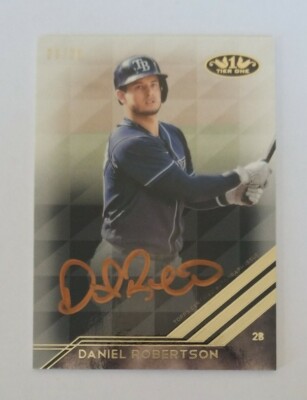DANIEL ROBERTSON 2018 Topps Tier One GOLD INK AUTO SP 25/25 Tampa Bay ...