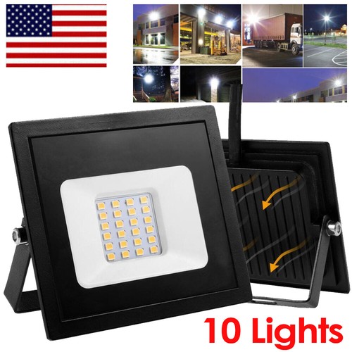 10X 20W 12V LED Flood Light Cool White Spotlight Outdoor Garden Yard ...