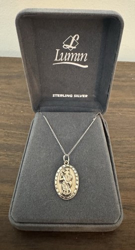 Lumin Sterling Silver Religious (St. Christopher) Necklace (With Box ...