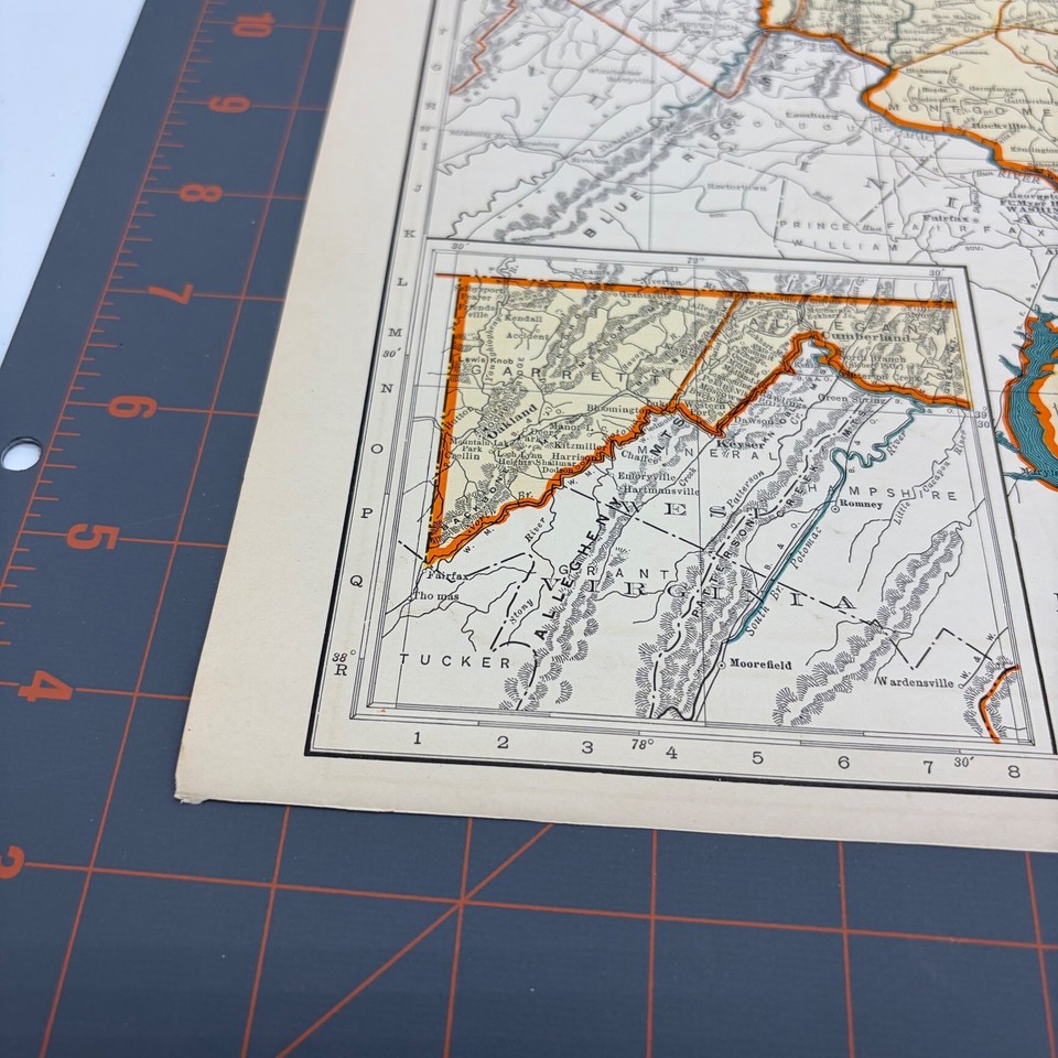 Maryland and Delaware Atlas Map 1940s Scale 1:976,000 | eBay
