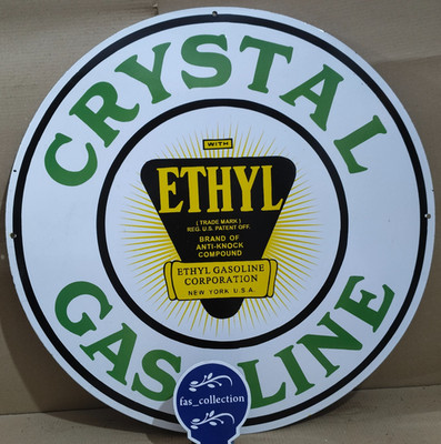 Ethyl Crystal Gasoline porcelain Enamel Sign 30 x 30 Inches 1 Sided | eBay