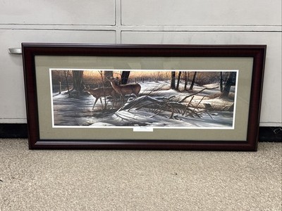 TERRY REDLIN CUSTOM FRAMED / MATTED Browsing B13 Deer | eBay
