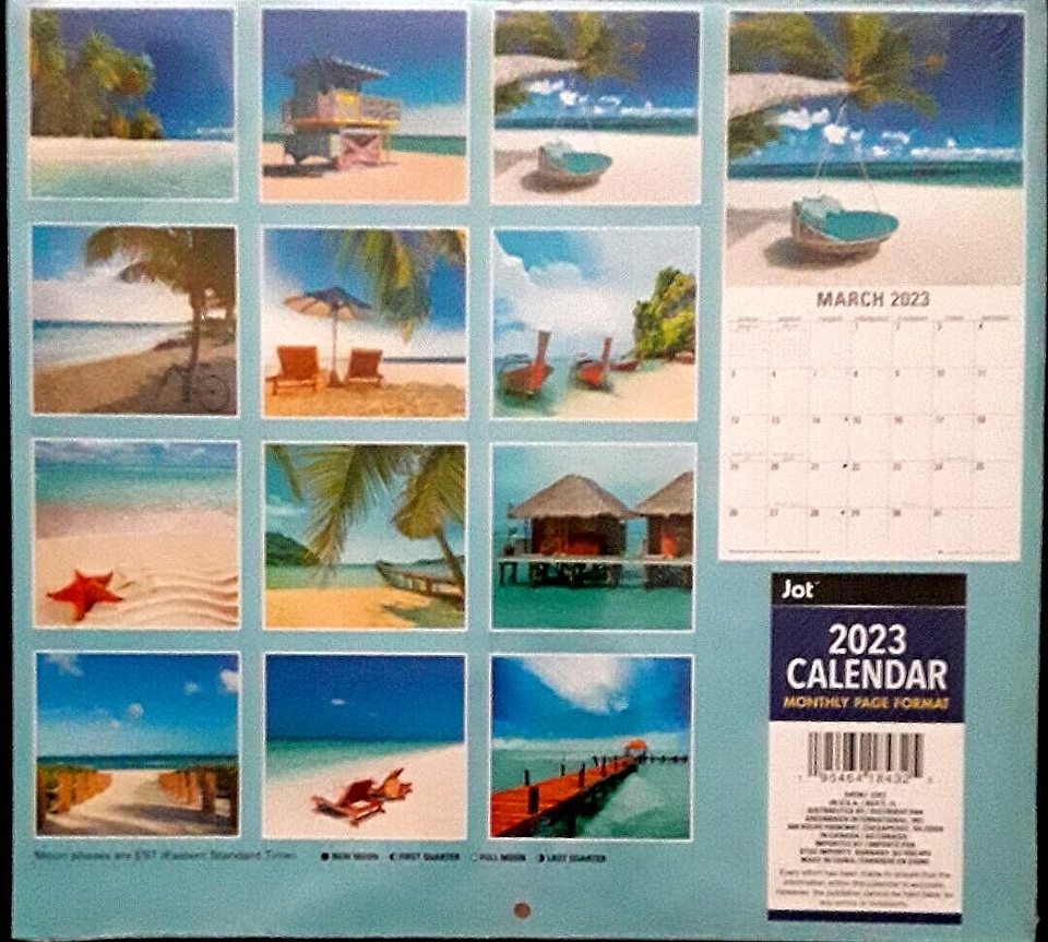2023 "TROPICAL BEACHES" & "SUNSETS" Wall Calendars | eBay