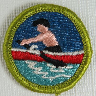 Rowing Merit Badge Type G cloth back 1969-1971 Issue [MB-817] | eBay