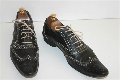 DARIO DODONI Derby Richelieu tout Cuir Fripé Noir T 43 TBE | eBay