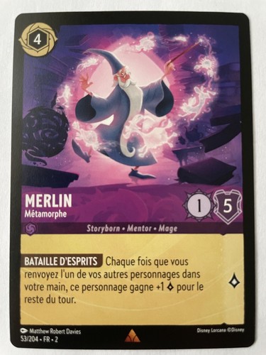 Carte Lorcana TCG Disney Chapitre 2 Rare MERLIN 53/204 NEUF FR | eBay