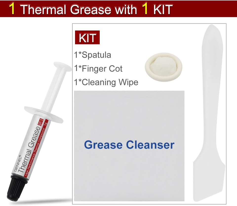 2-Pack GT-1 Silver CPU Thermal Paste (1G*2), High Performance Thermal ...