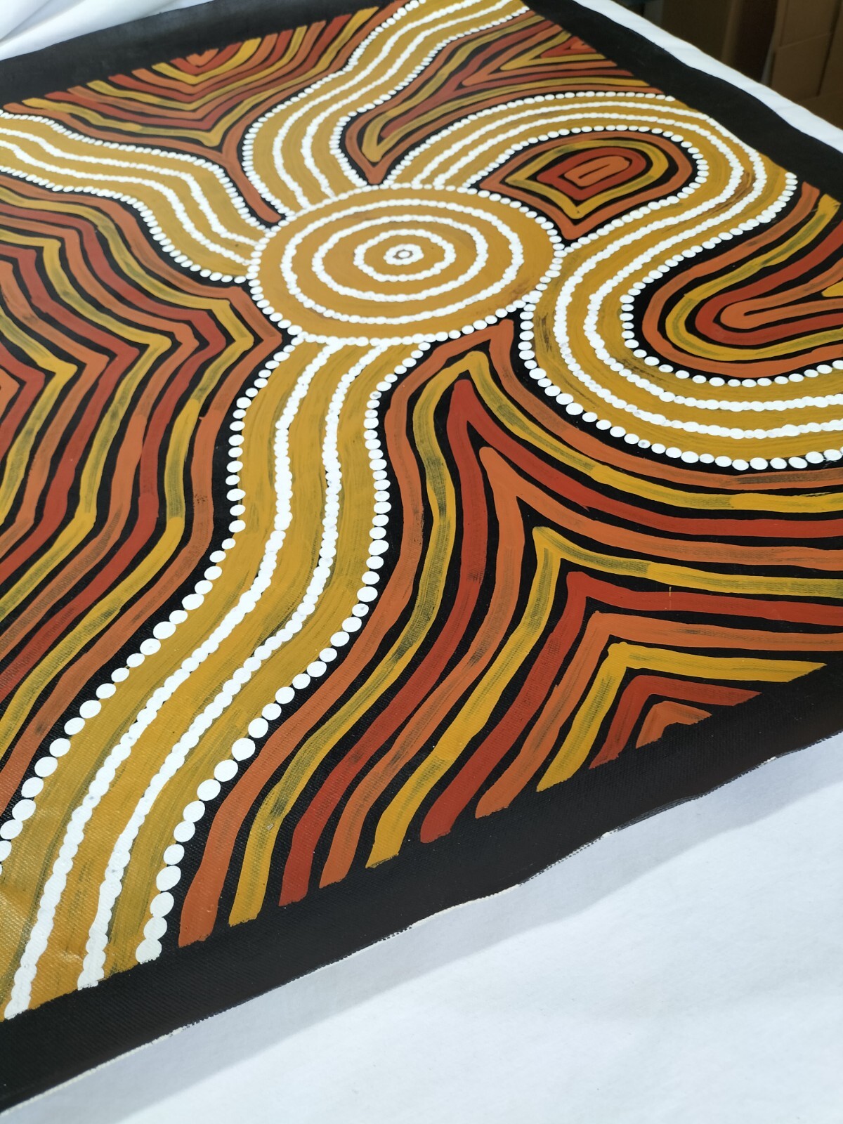 First Nation Aboriginal Art Sharon Butcher Beautiful Water Hole ~ 90cm ...