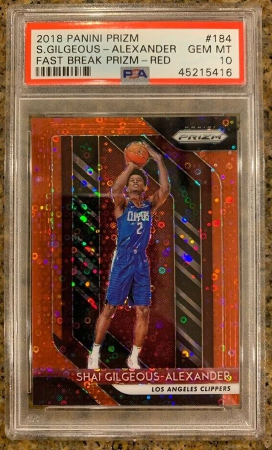 PSA 10 2018 Prizm #184 Shai Gilgeous-Alexander FAST BREAK PRIZM ROOKIE ...