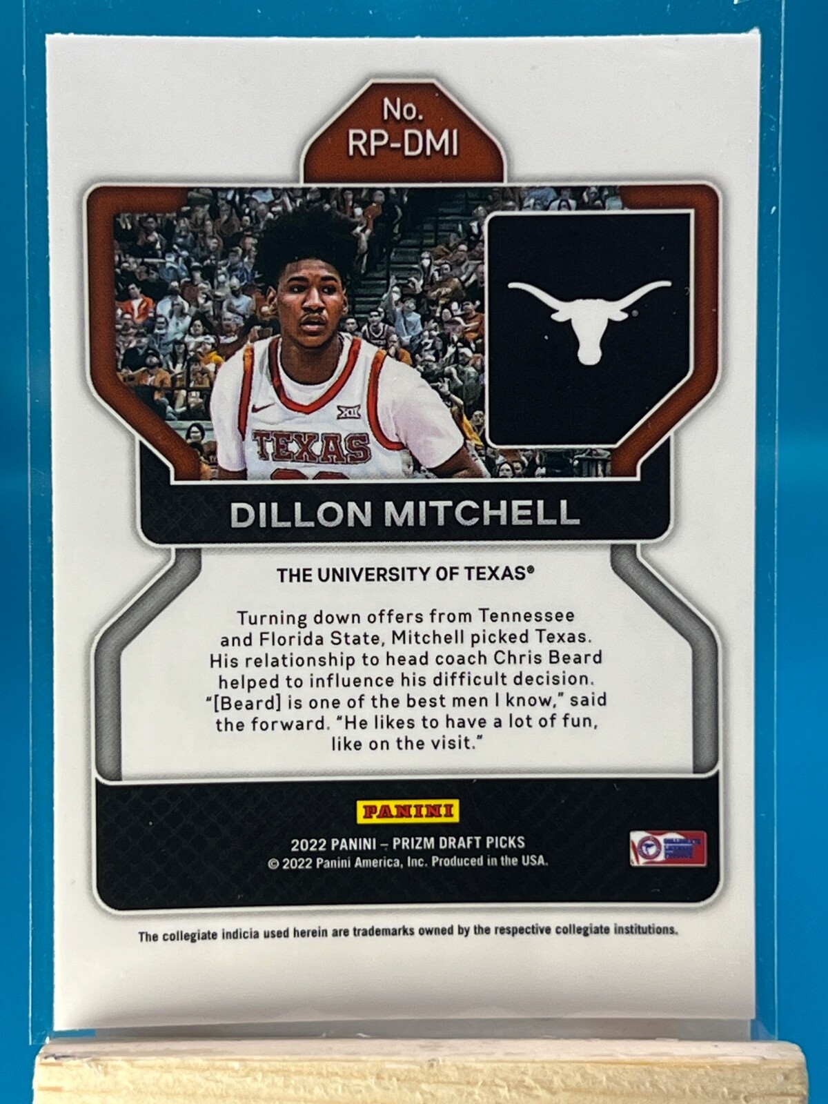 2022-23 Panini Prizm Draft Picks - Rated Prospect Dillon Mitchell #RP ...