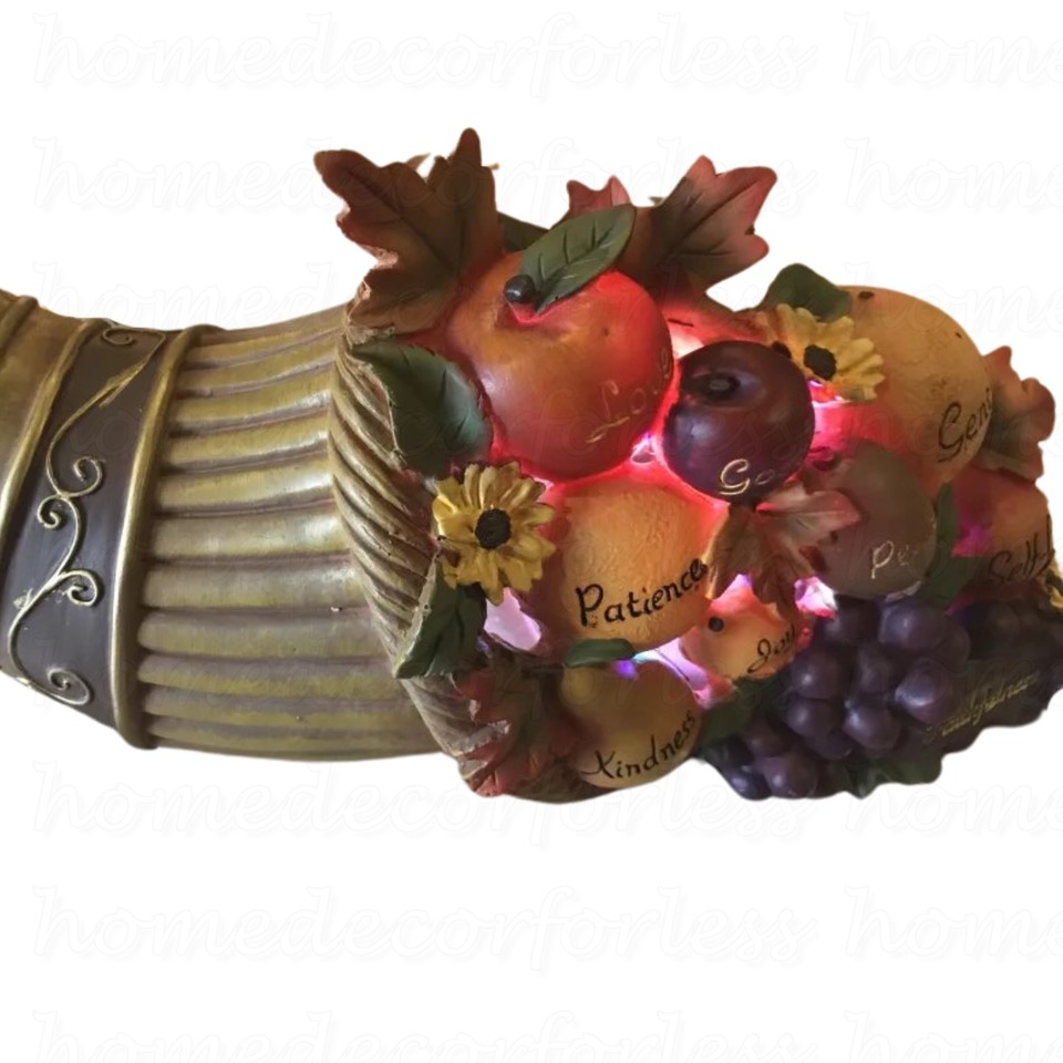 Lighted Color Changing Fall Harvest Cornucopia Thanksgiving Table ...