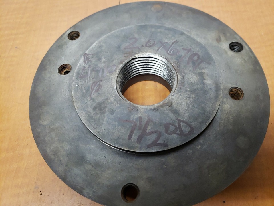 Metal lathe Backing Plate 7.50od 2"x7tpi Mount | eBay