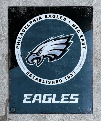 PHILADELPHIA EAGLES Officially Licensed NFL Tin Metal Sign, 16” x 12.5 ...