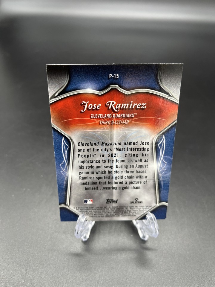 2022 Topps Chrome JOSE RAMIREZ #P-15 Pinstriped Club Plaques ...