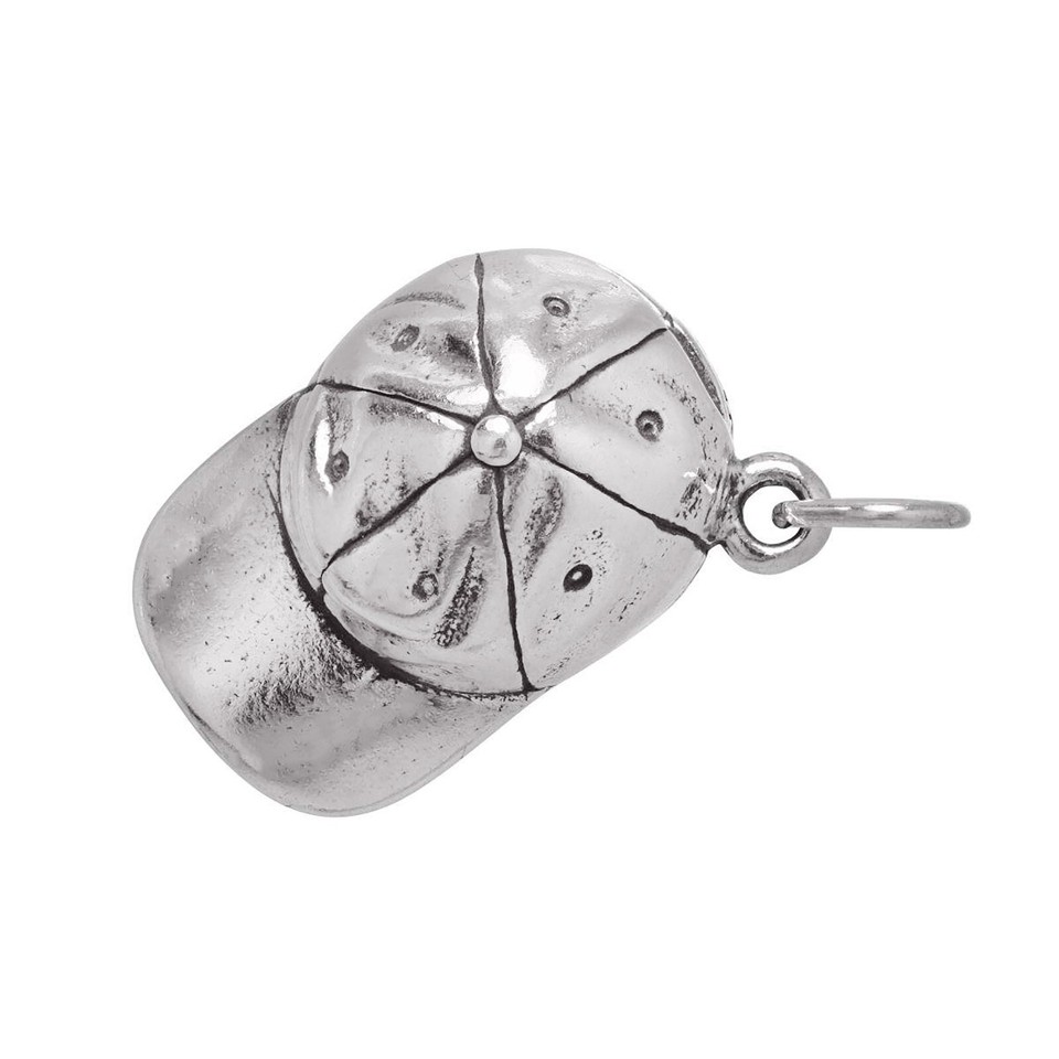 Baseball Cap Hat Sports 3D 925 Solid Sterling Silver Charm MADE IN USA ...