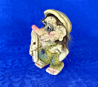 Norway Troll in Cap Holding Skees with Ladybug, 5.75x4x4 in | eBay