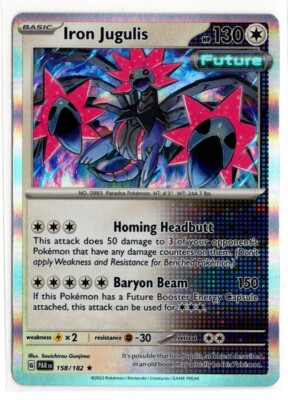 Pokemon Paradox Rift Holo Rare 158/182 Iron Jugulis | eBay