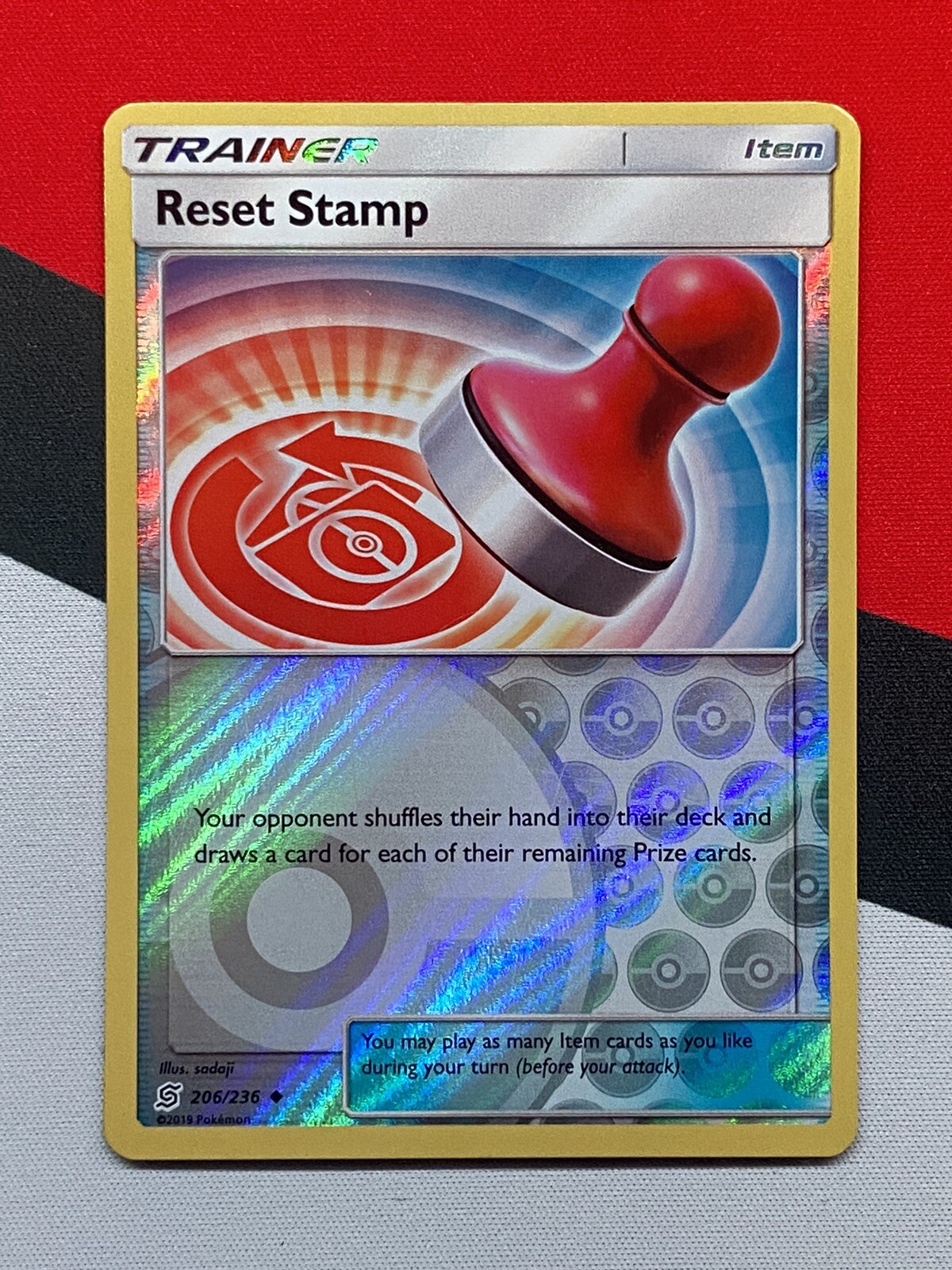 Reset Stamp Reverse Holo Trainer 206/236 Pokemon Unified Minds NM | eBay