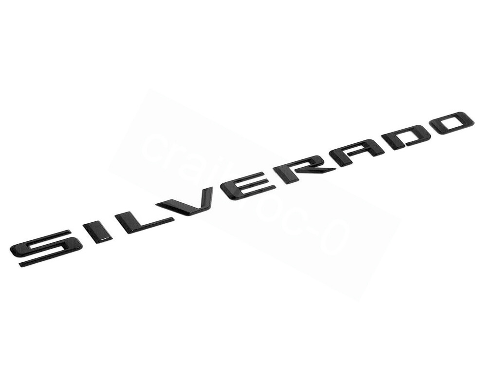 Gloss Black Silverado RST Fender Tailgate Emblem Badge fit 2019-23 ...